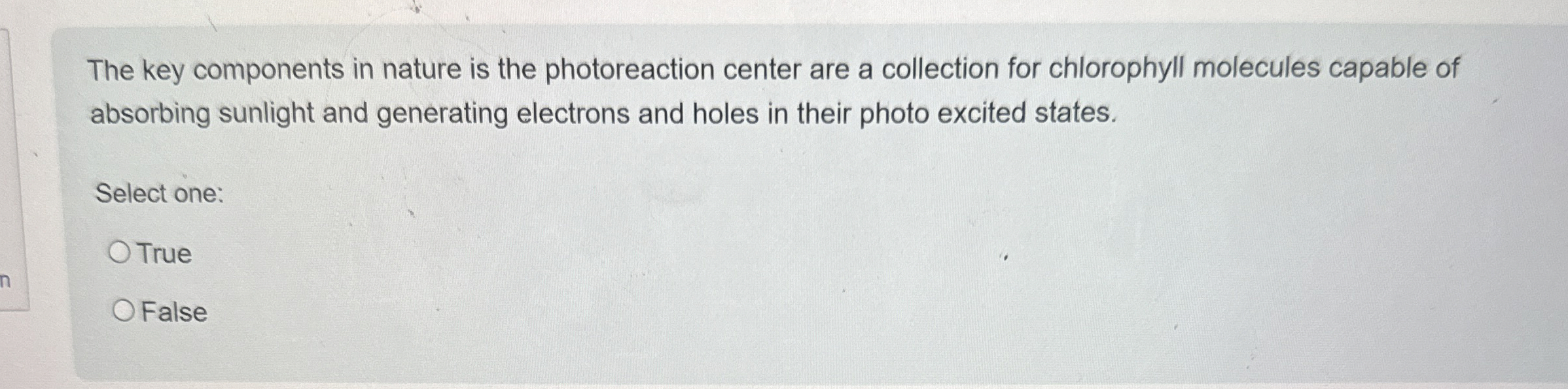 Solved The key components in nature is the photoreaction | Chegg.com