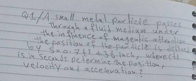 Solved Q1/A small metal particle passes a through a fluid | Chegg.com