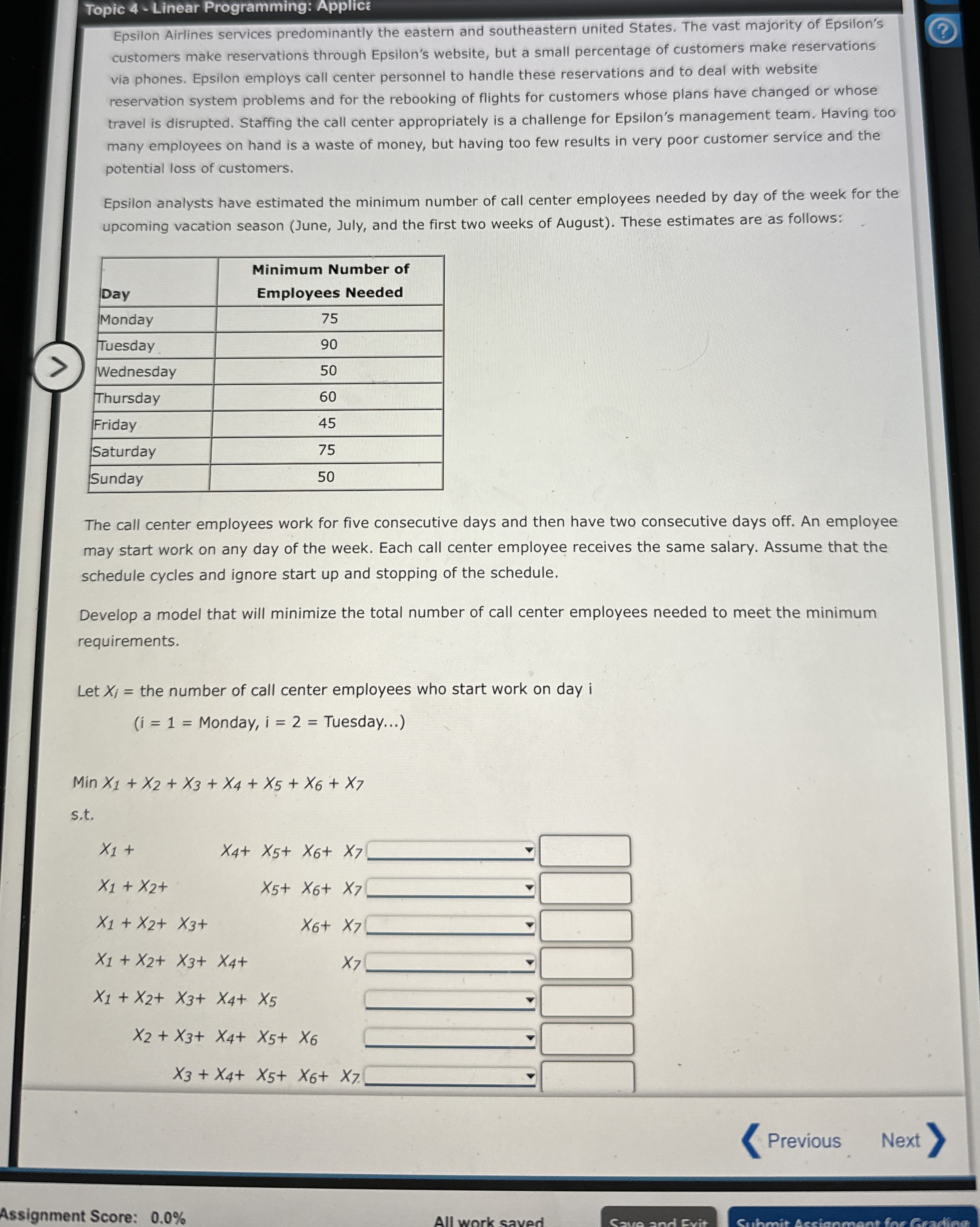 Solved Topic 4 - ﻿Linear Programming: AppliceEpsilon | Chegg.com