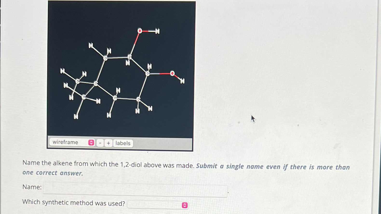 Solved Name the alkene from which the 1,2-diol above was | Chegg.com