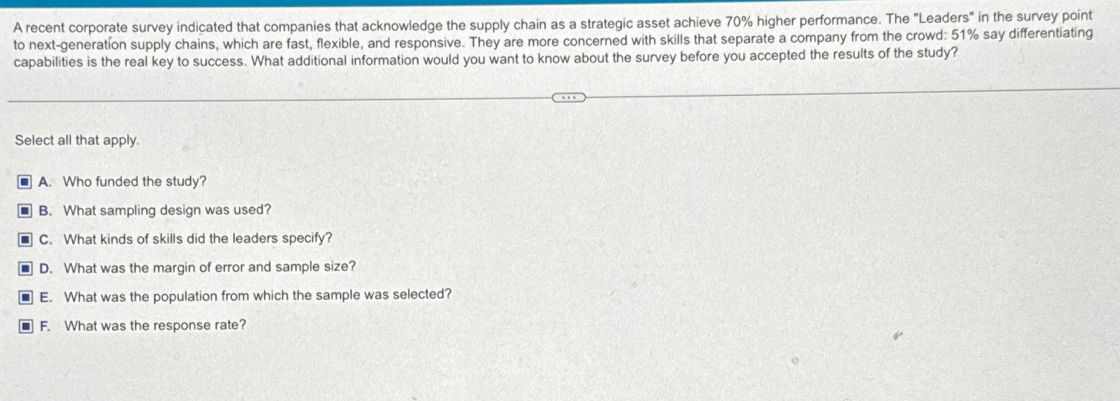 Solved A recent corporate survey indicated that companies | Chegg.com