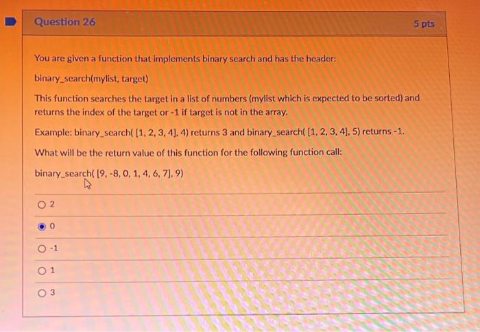 Solved You are given a function that implements binary | Chegg.com