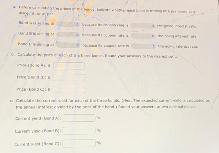 d. Calculating the price of each bond 1 year from | Chegg.com