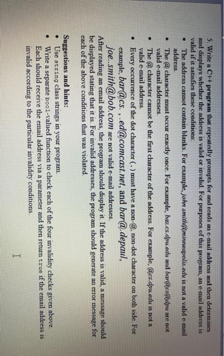 Solved . . 5. Write a CH program that repeatedly prompts for | Chegg.com