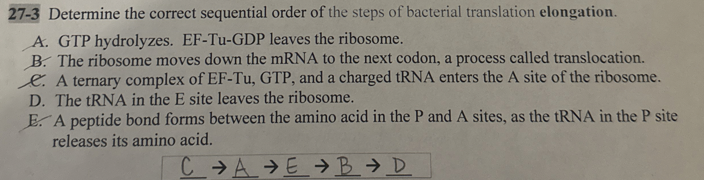 Solved 27-3 ﻿Determine the correct sequential order of the | Chegg.com