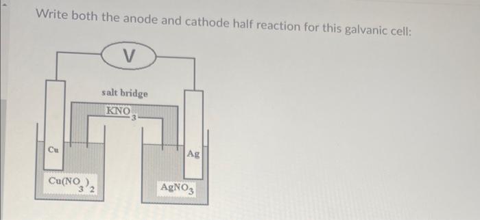 Solved Write both the anode and cathode half reaction for | Chegg.com