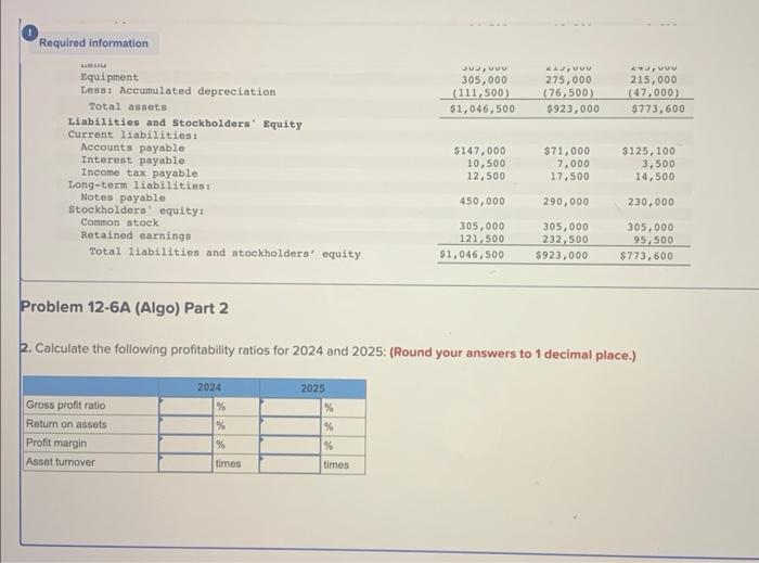 Solved Exercise 12-2 (Algo) Prepare vertical analysis | Chegg.com