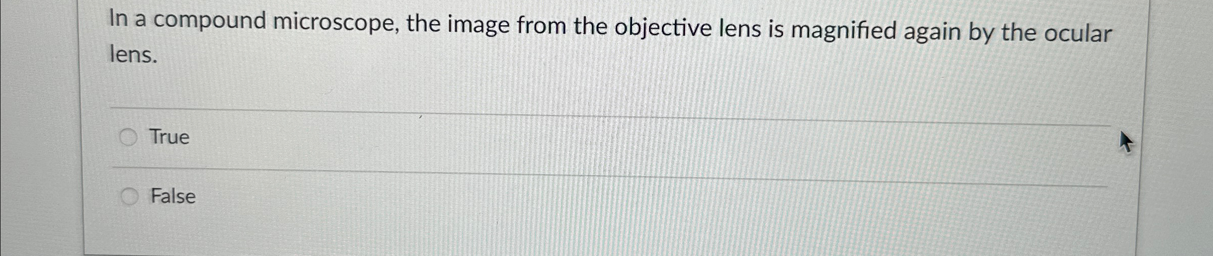 Solved In a compound microscope, the image from the | Chegg.com