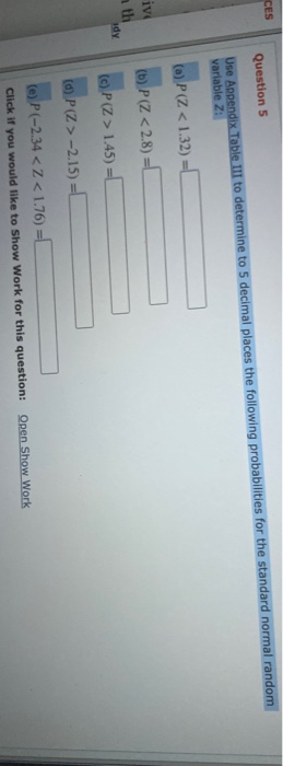 Solved CES Question 5 Use Appendix Table III to determine to | Chegg.com