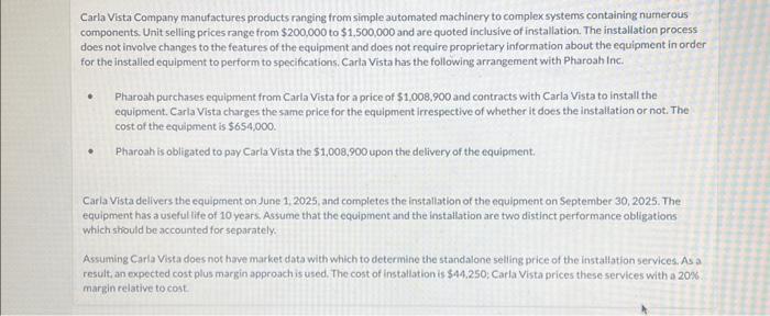 Solved Carla Vista Company manufactures products ranging | Chegg.com