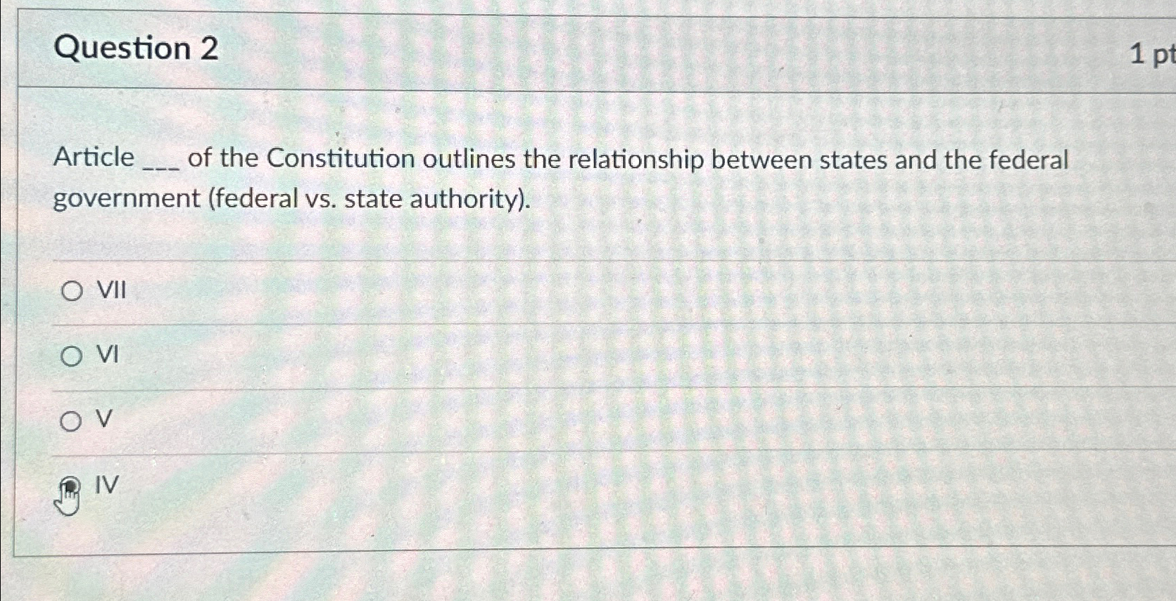 Solved Question 2Article of the Constitution outlines the | Chegg.com