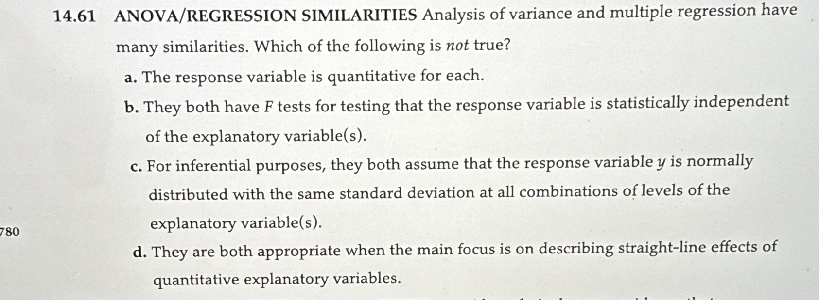 Solved 14.61 ﻿ANOVA/REGRESSION SIMILARITIES Analysis of | Chegg.com