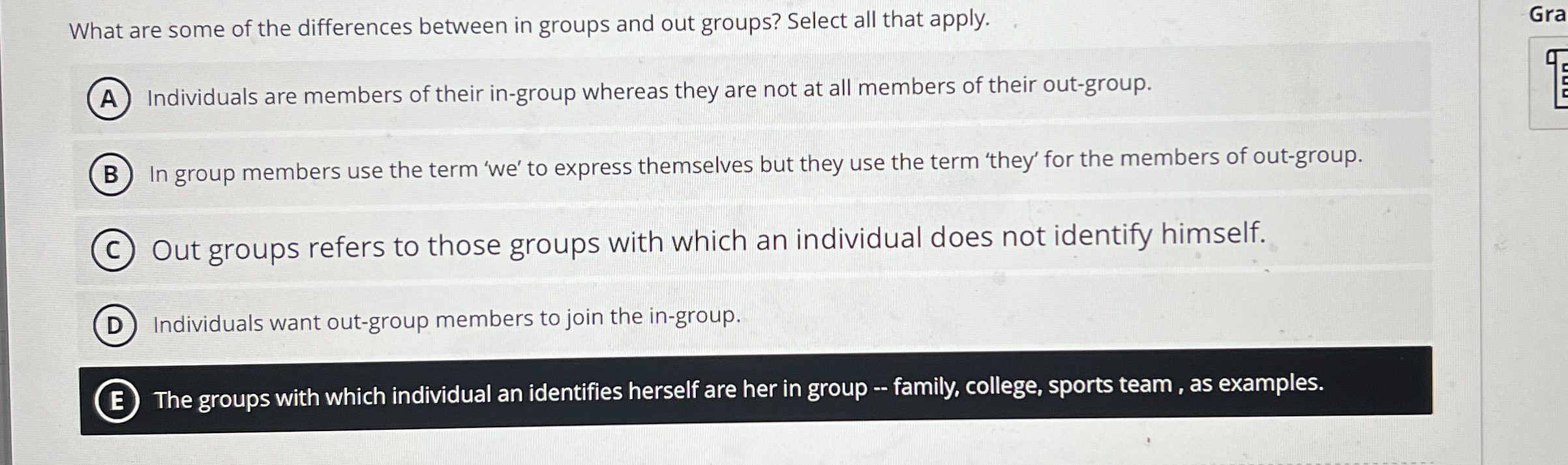 Solved What are some of the differences between in groups | Chegg.com