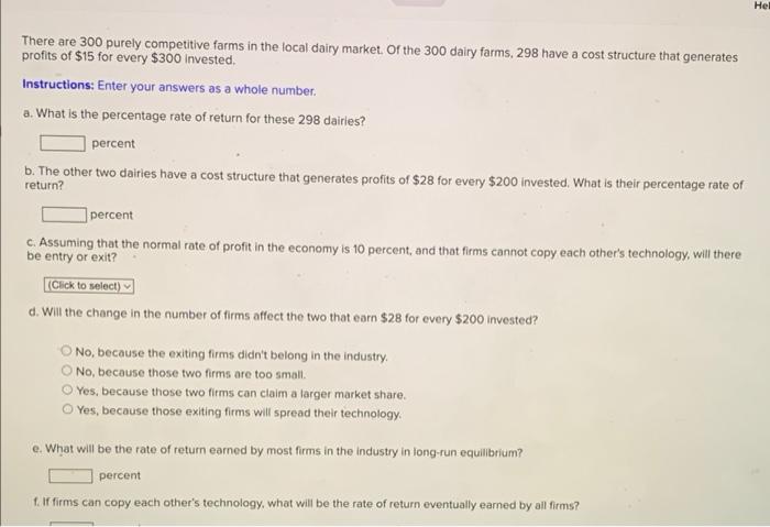 Solved There are 300 purely competitive farms in the local | Chegg.com