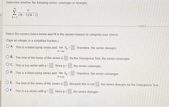 Solved Determine whether the following series converges or | Chegg.com