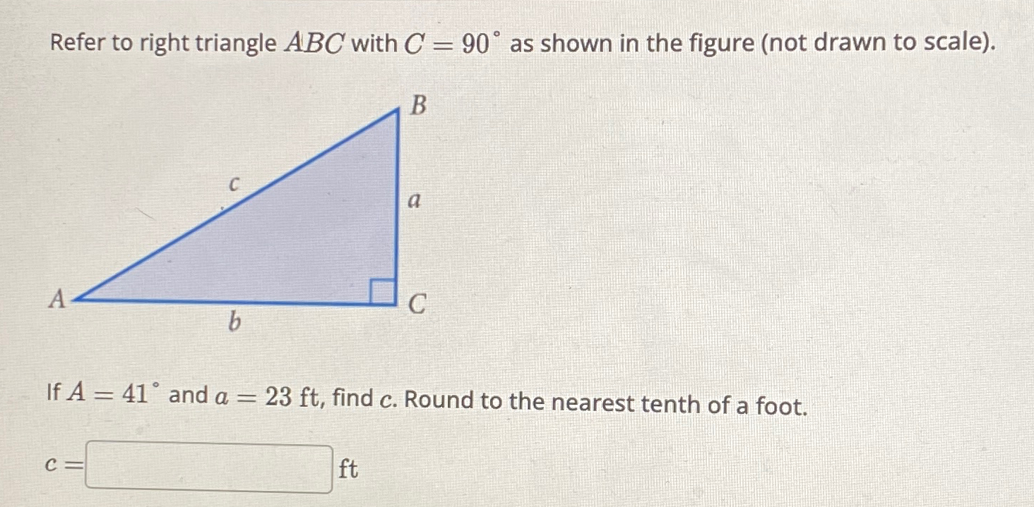 Refer to right triangle ABC with C=90° ﻿as shown in | Chegg.com
