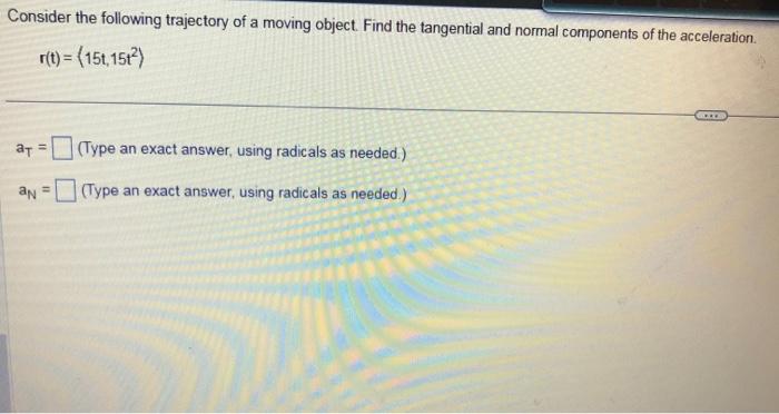 Solved Consider The Following Trajectory Of A Moving Object