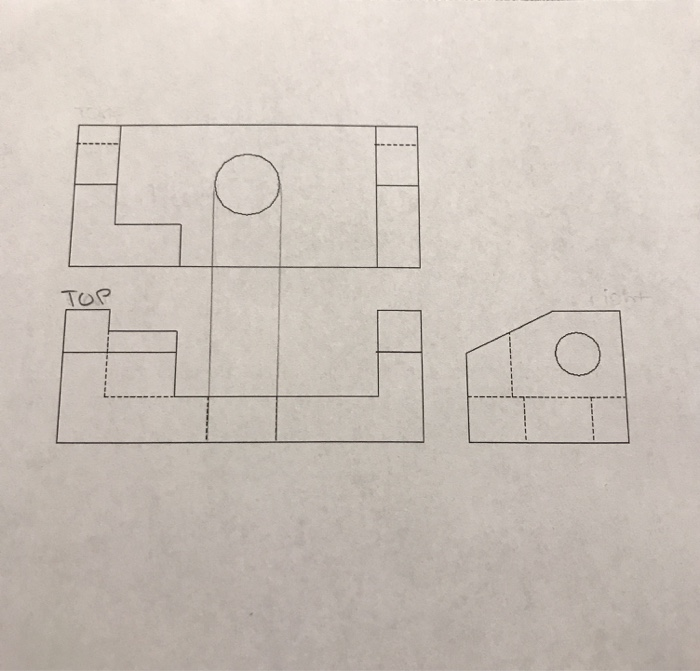 Solved please create a 3d sketch for the following multiview | Chegg.com