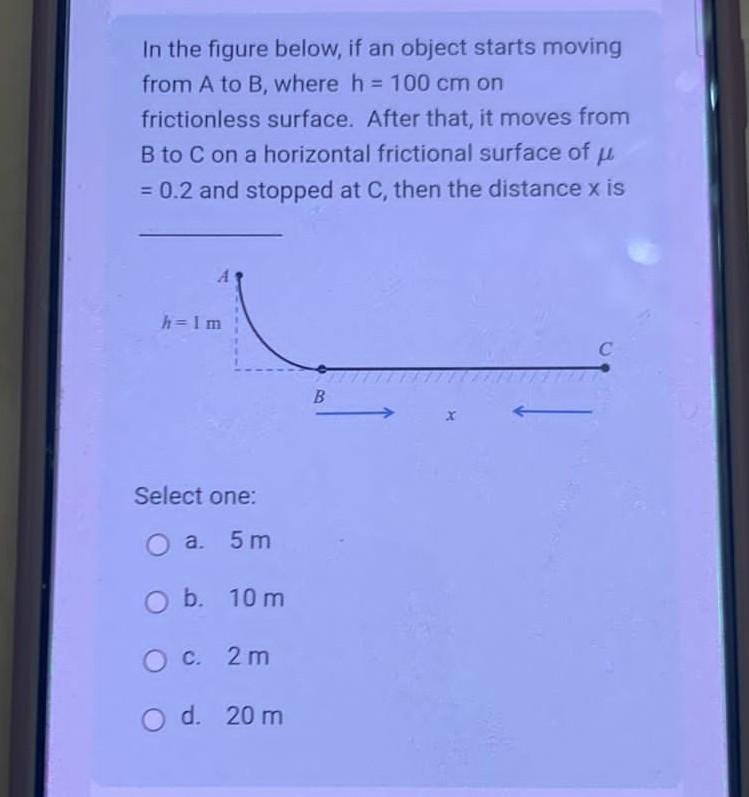 In The Figure Below If An Object Starts Moving From