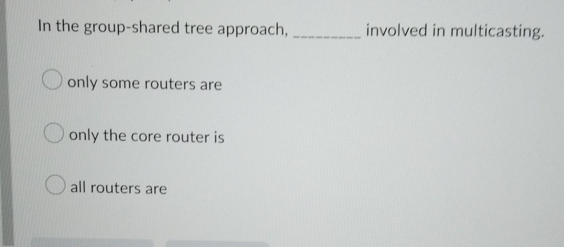 Solved In the group-shared tree approach, only some routers | Chegg.com