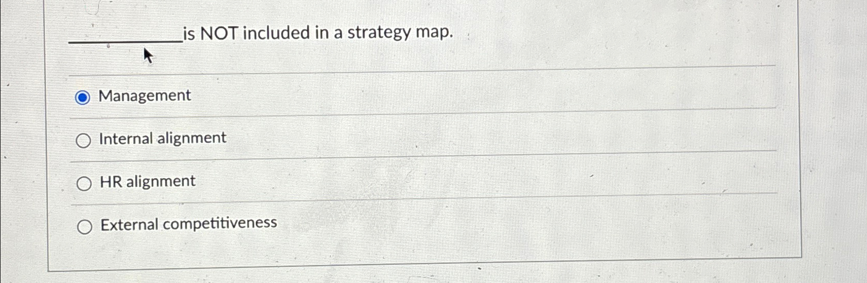 Solved is NOT included in a strategy map.ManagementInternal | Chegg.com