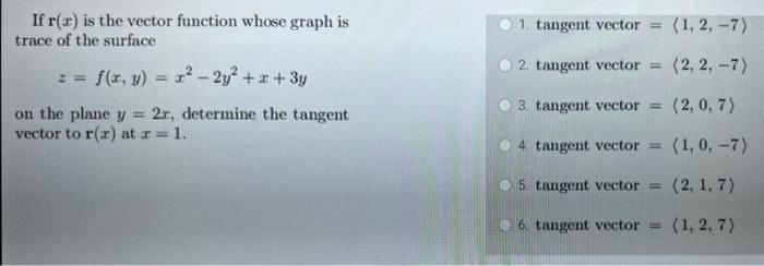 Solved Find a vector function whose graph is the curve of | Chegg.com