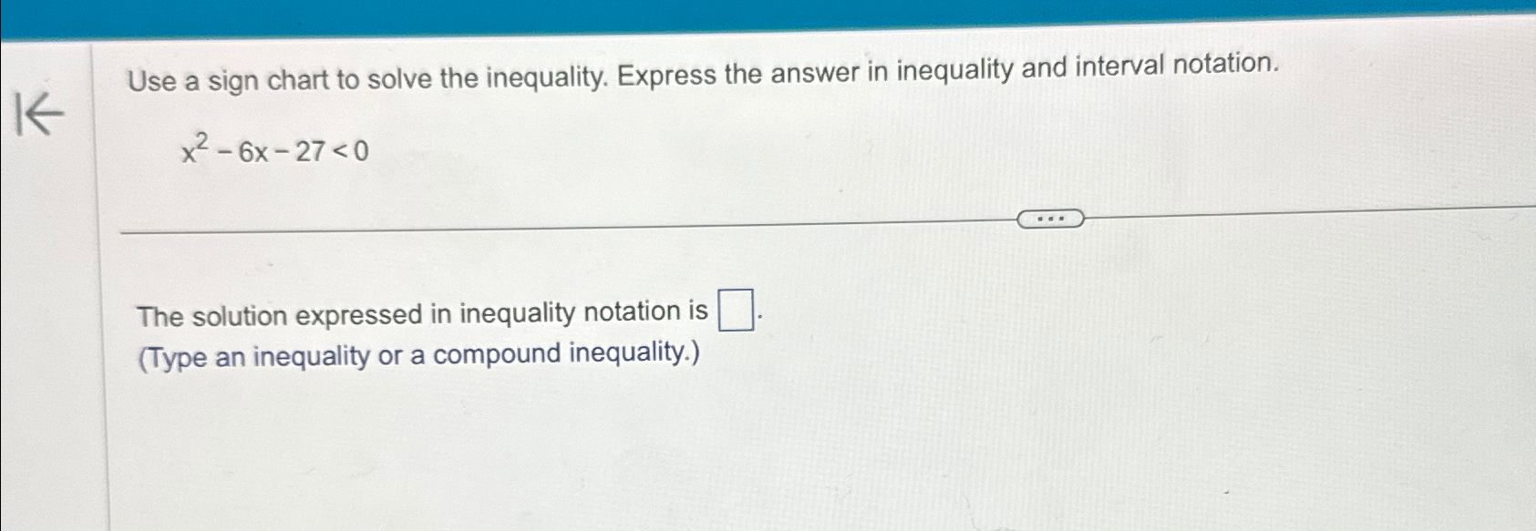 Solved Use a sign chart to solve the inequality. Express the | Chegg.com