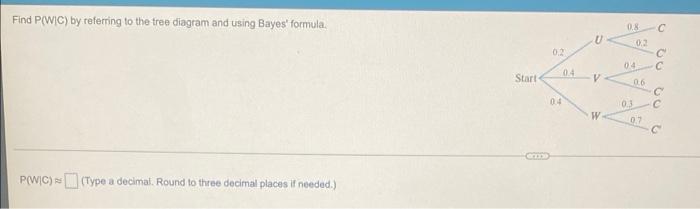 Solved Find P(WIC) by referring to the tree diagram and | Chegg.com