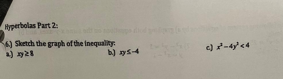 Solved Hyperbolas Part 2:6.) ﻿Sketch the graph of the | Chegg.com