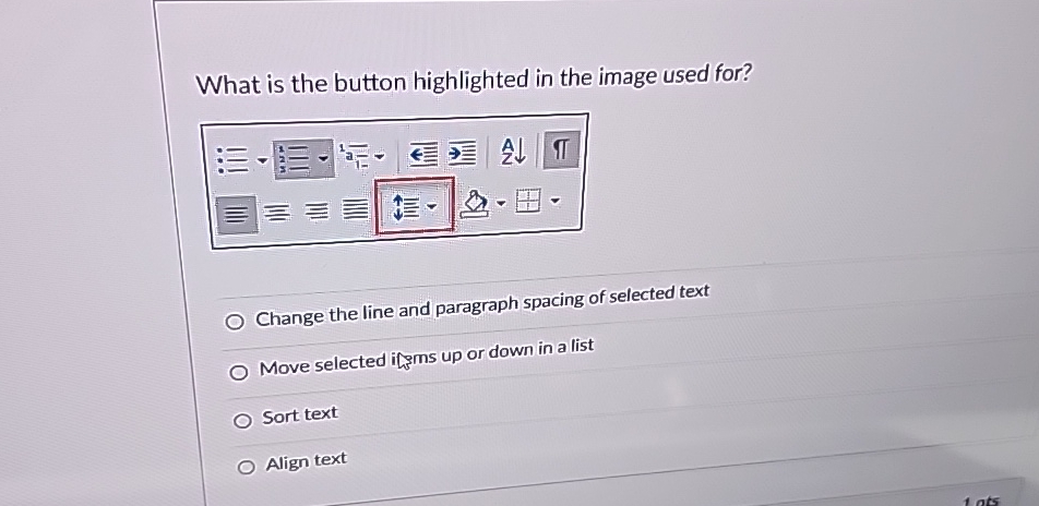 Solved What is the button highlighted in the image used | Chegg.com
