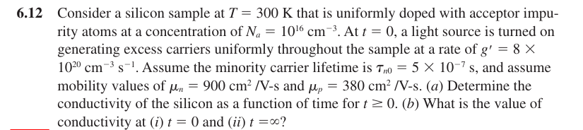 Solved First, find the electron and hole concentrations at | Chegg.com