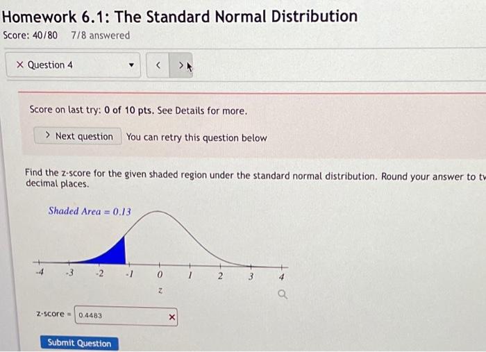 Solved Homework 6.1: The Standard Normal Distribution Score: | Chegg.com