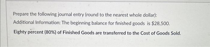 Solved Prepare the journal entry to apply manufacturing | Chegg.com