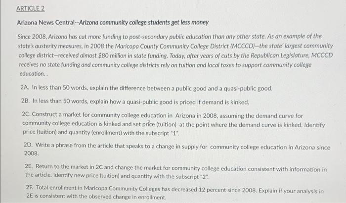 Solved ARTICLE 2 Arizona News Central--Arizona community | Chegg.com