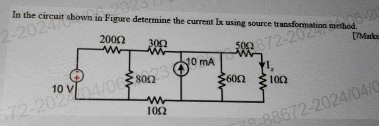 Solved In the circuit shown in Figure determine the current | Chegg.com