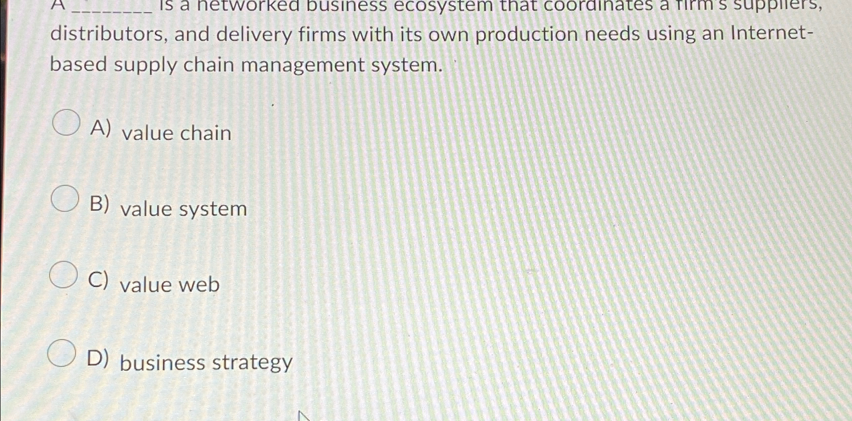 Solved distributors, and delivery firms with its own | Chegg.com