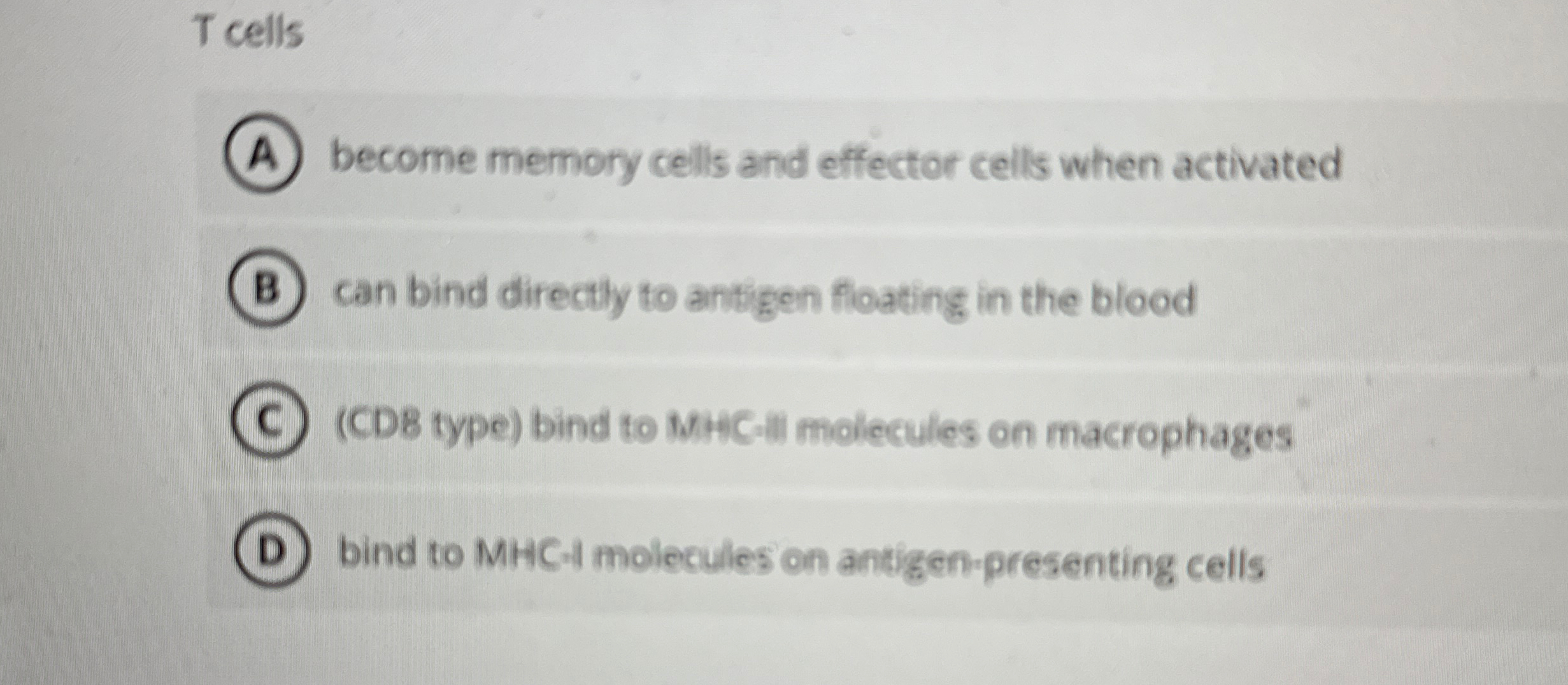 Solved T cellsbecome memory cells and effector cells when | Chegg.com