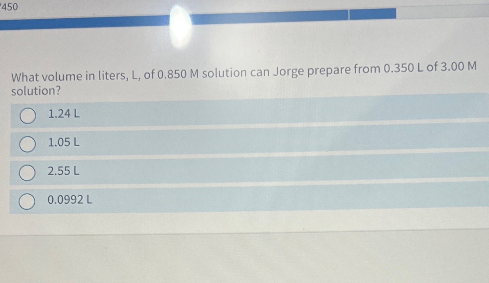 Solved What volume in liters, L, ﻿of 0.850 ﻿M solution can | Chegg.com