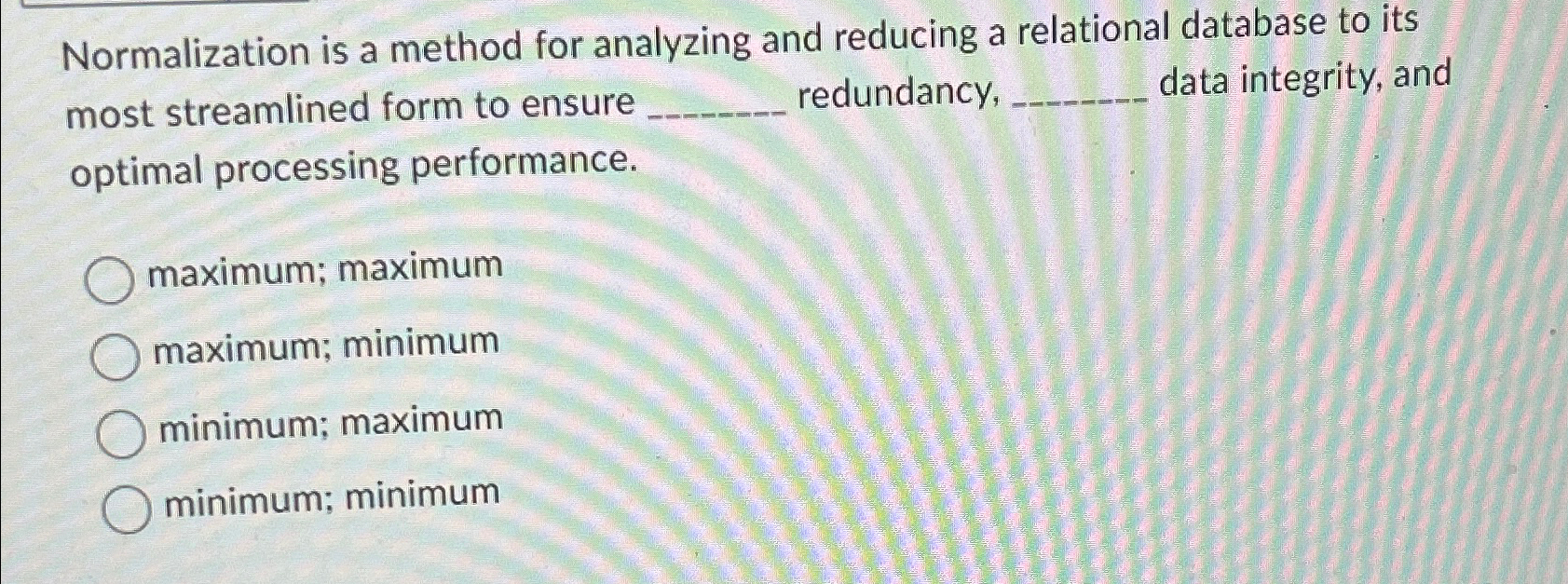 Solved Normalization is a method for analyzing and reducing | Chegg.com
