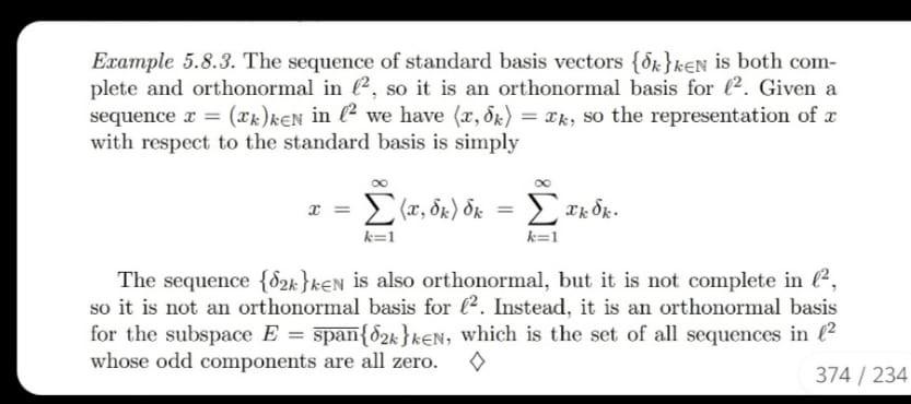 Solved Example 5.8.3. The sequence of standard basis vectors | Chegg.com