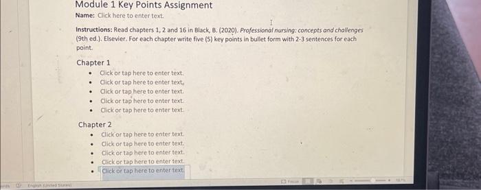 Solved Module 1 Key Points Assignment Name: Click here to | Chegg.com