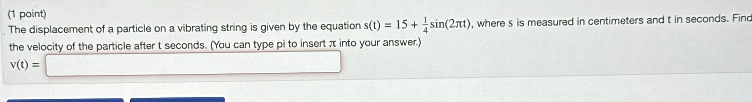 Solved The displacement of a particle on a vibrating string | Chegg.com