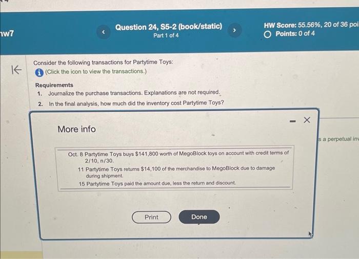 Solved Consider the following transactions for Partytime | Chegg.com