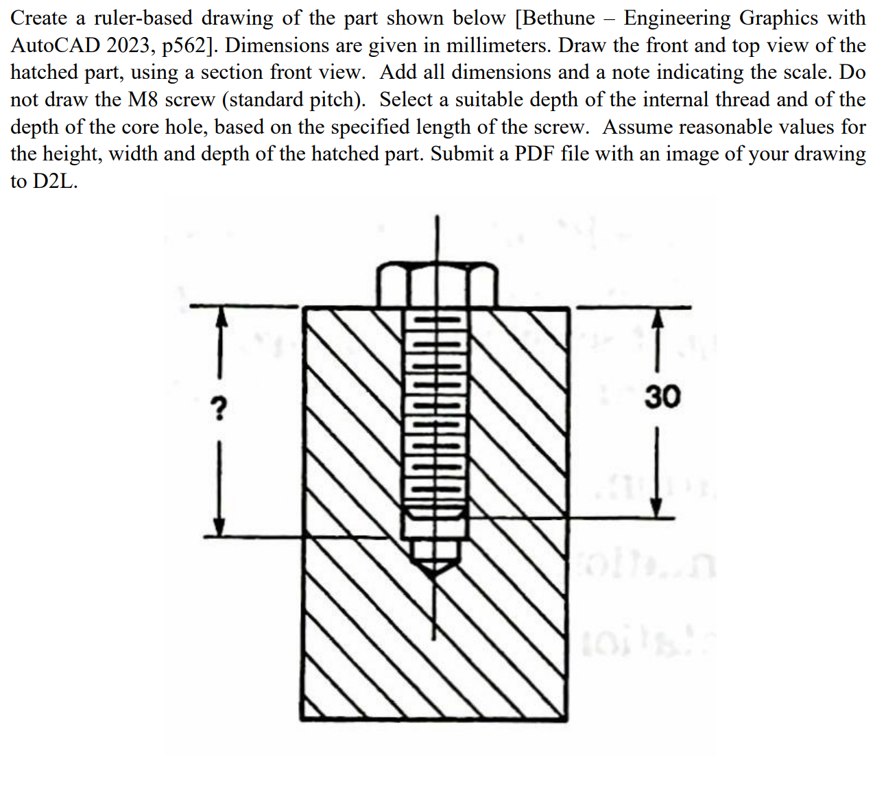 Solved Create a ruler-based drawing of the part shown below | Chegg.com