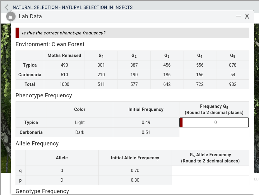 Solved Natural Selection ﻿natural Selection In Insectslab