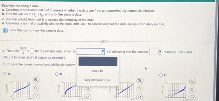 Solved Examine the sample data. a. Construct a stem-and-leaf | Chegg.com