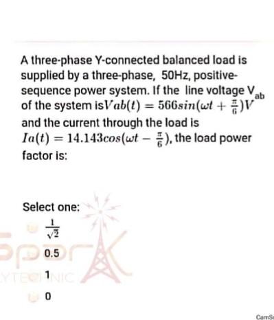 Solved For the three-phase, negative-sequence, power supply | Chegg.com