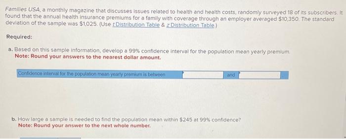 Solved Families USA, a monthly magazine that discusses | Chegg.com