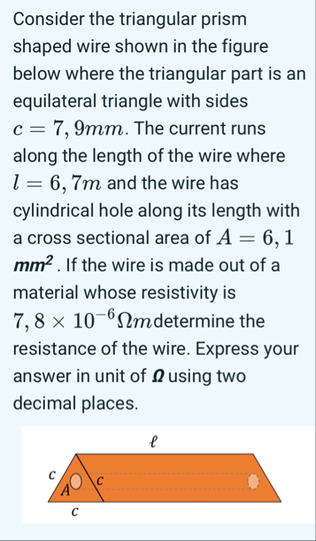 Solved Consider the triangular prism shaped wire shown in | Chegg.com