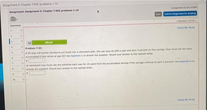 Solved Assignment 5: Chapter 7 EOC problems 1.10 Anment | Chegg.com